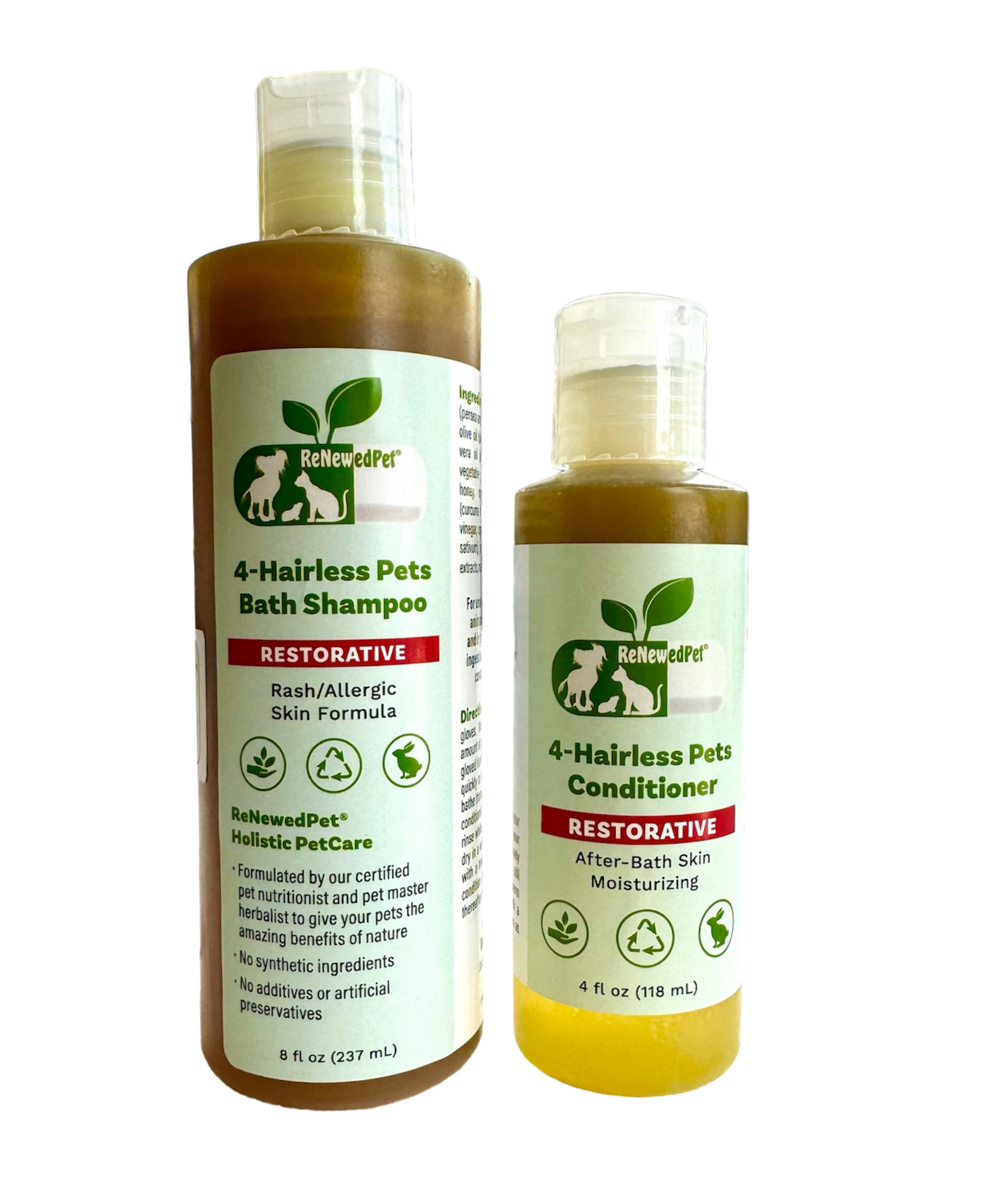 4-HAIRLESS PETS RESTORATIVE SHAMPOO & CONDITIONER | Ethical Pet Luxury ...